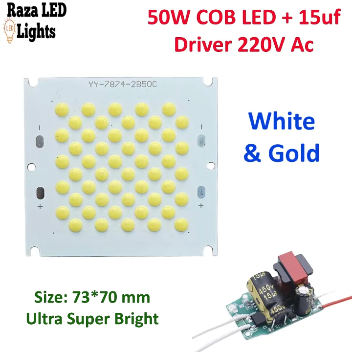 50W COB LED CHIP + 15uf Driver Ultra Super Brightness Water Proof High ...