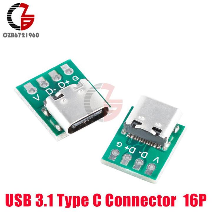 Diymore USB 3.1 Type C Connector 16Pin Test Board Adapter 16P Connector ...