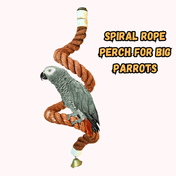 Spiral Bird Rope Perches - 4ft Flexible Climbing Rope - Chewing Toy for ...