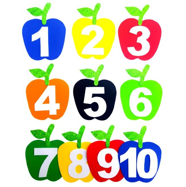 Counting Apples - 10 Pcs Counting Numbers 1-10 Apple Set | Large Size ...