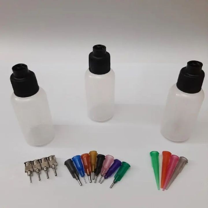 Henna Mehndi Bottle Kit With 16 Tips ( 12 Metal and 4 Plastic Noozels ...