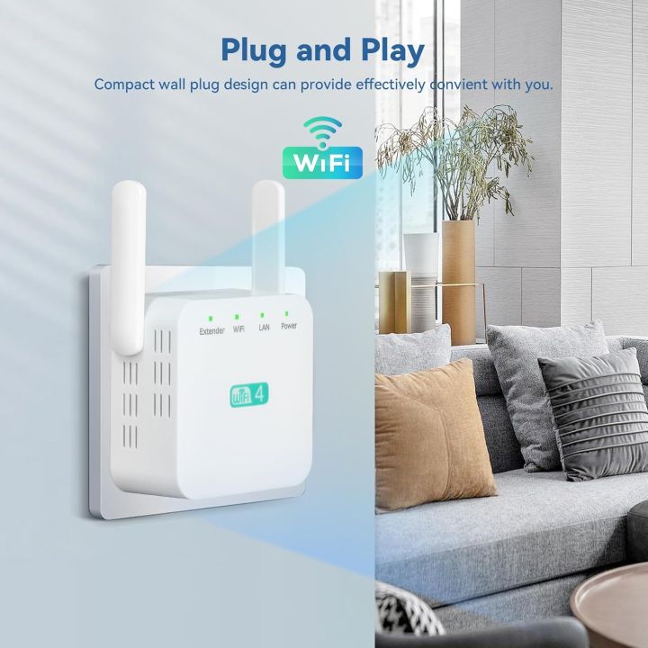 WiFi Router Amplifier Signal Extender Network Wi fi Booster 300Mbps ...