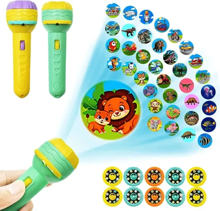 Mini Projector Pattern Light for Kids | 3 Slides 24 Patterns Flashlight ...