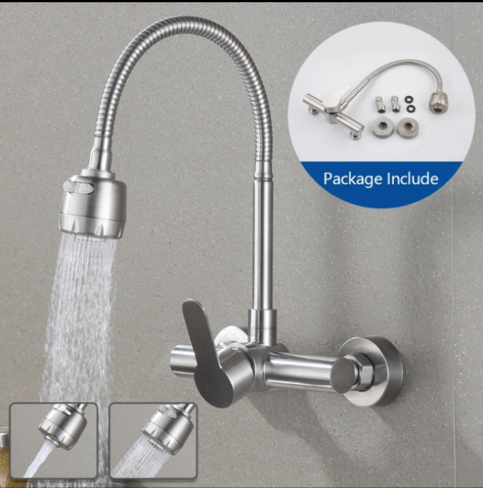 Flexible Swivel Kitchen Sink water spray Mixer Taps Dual Holes | Daraz.pk