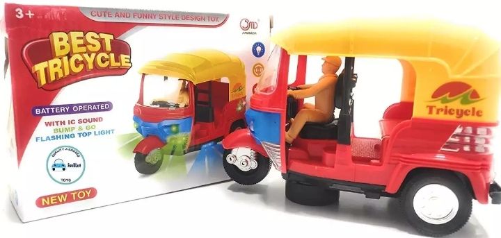 Battery Operated Auto Rickshaw with Light and Music For kids | Daraz.pk