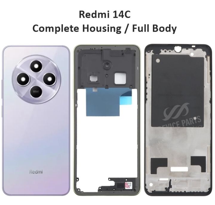 Redmi 14C Complete Housing Replacement with Button and Camera Lens ...