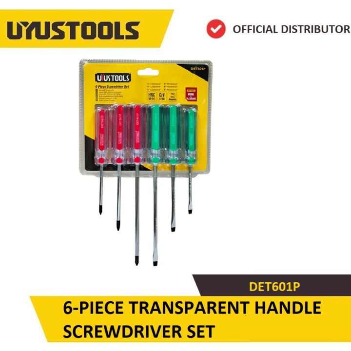 UYUSTOOLS DET601P Transparent Handle Screwdriver 6 Pieces | Daraz.pk