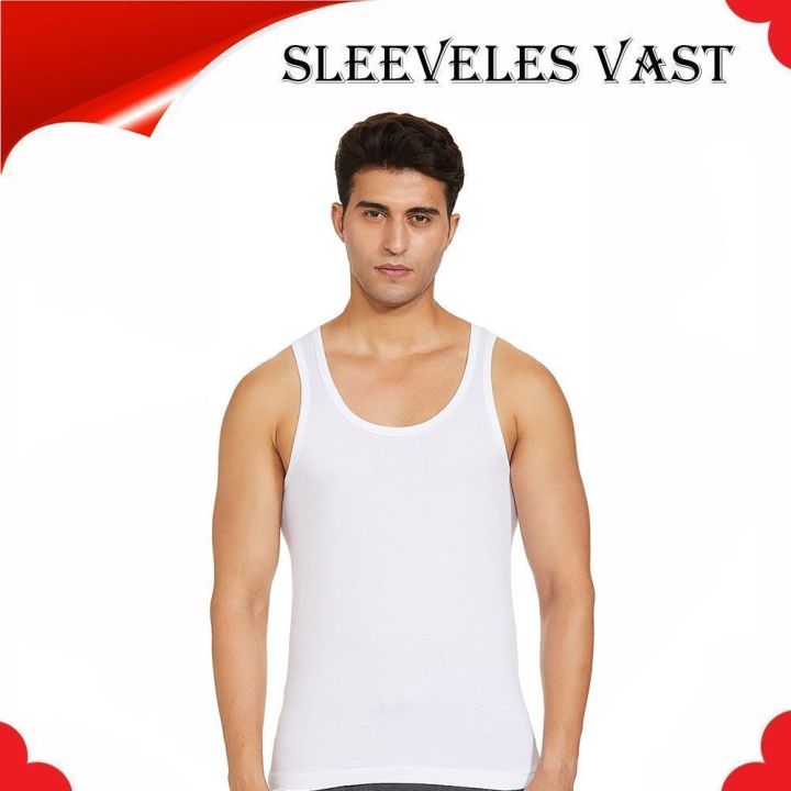 Cotton Vest Banyan Stretchable Shape Wear Vest for Men Round Neck Half ...