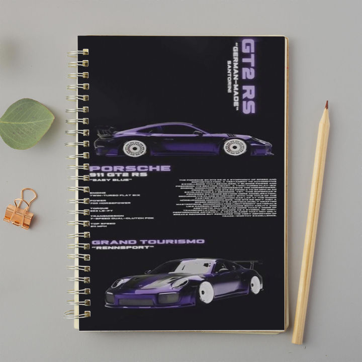 Porsche 911 -A4 Spiral Notebook with Plastic Sheet | Daraz.pk