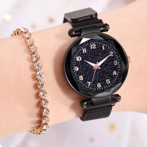 Stainless Steel Magnetic watch For Ladies | Stylish Magnet Buckle Watch ...