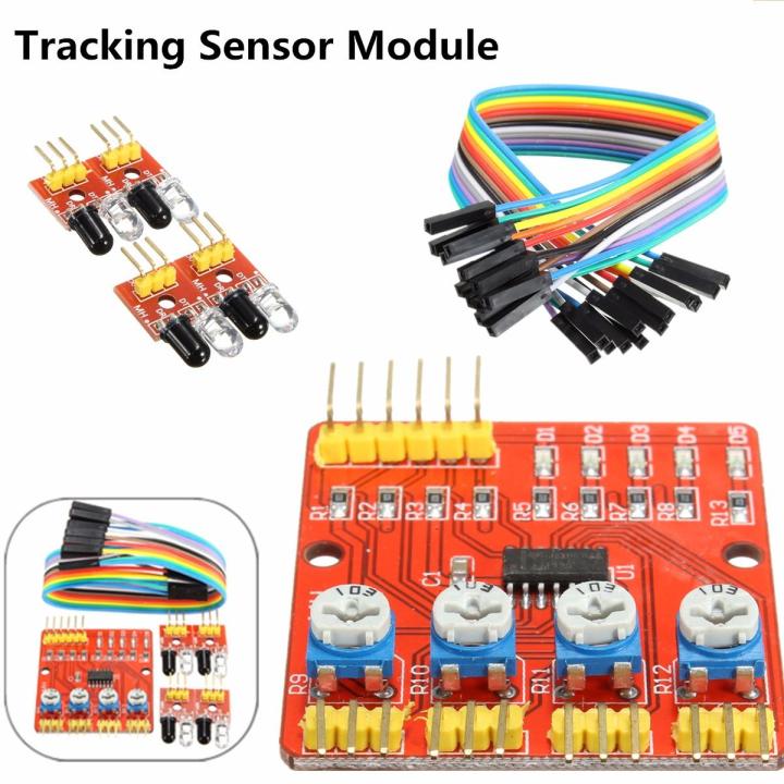 4 Tools DIY Channel IR Line Detector Tracking Sensor Module Patrol For Arduino Smart Car | Daraz.pk