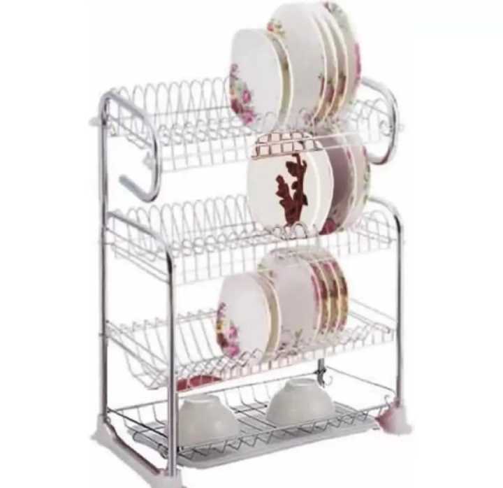 Special Edition B Shape 4 Tiers Chrome Dish Rack ,Dish Drain Rack With ...