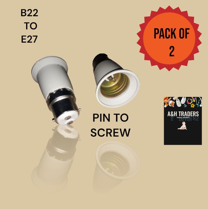 Bulb Lamp Holder Converter B22 to E27 - Holder Adapter Pin B22 to E27 ...