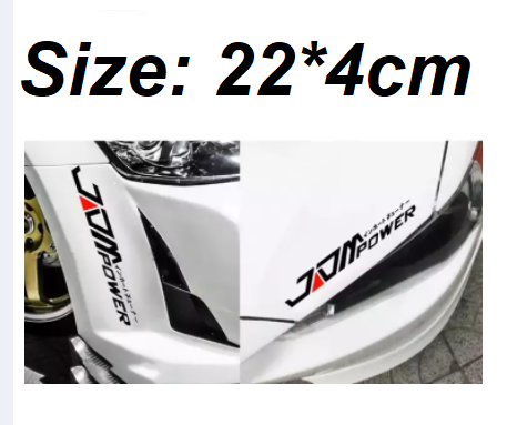 JDM Power BLACK Color Sticker For Car Bonnet Bumper Universal Pvc Vinyl ...