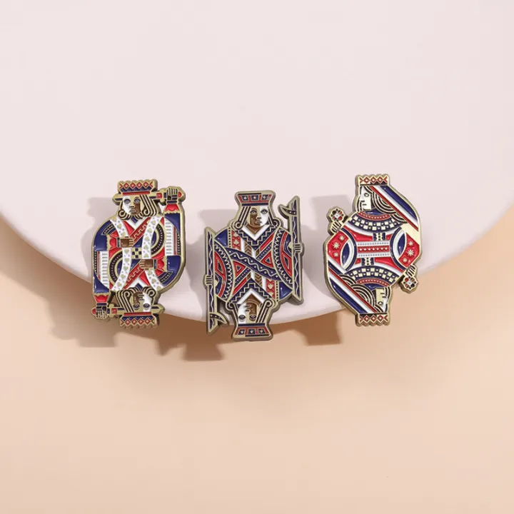 Playing Cards Red Upside Down Man Creative Brooch Temporary Spades ...