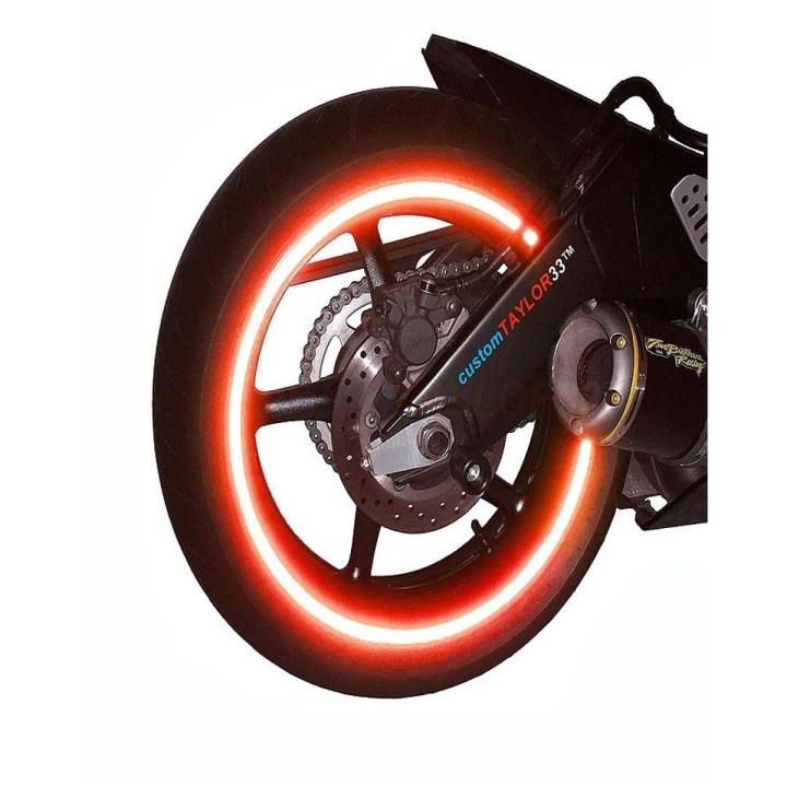 8mm Red Reflective Rim Tape Wheel Stripe Decal Trim For Motorcycle ...