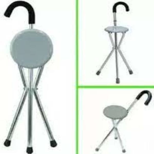 Folding stool Chair/ Tripod walking stick chair/ Sitting Chair stick ...