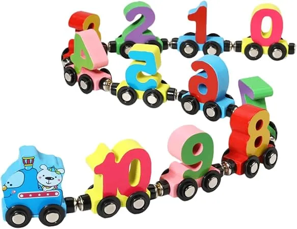Wooden Magnetic Number Train Toys Counting Train Toys, Learning ...
