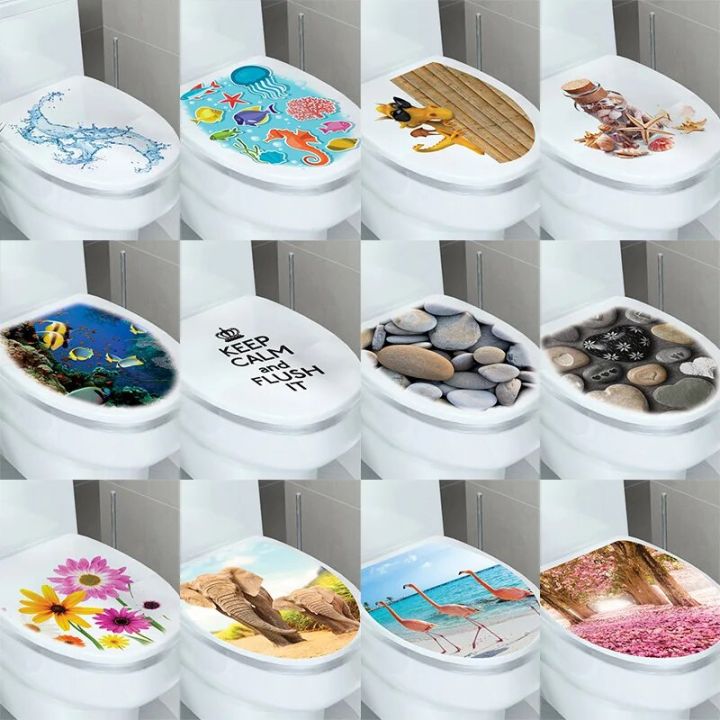 New Creative Realistic Toilet Stickers Home Bathroom Decorations DIY WC ...