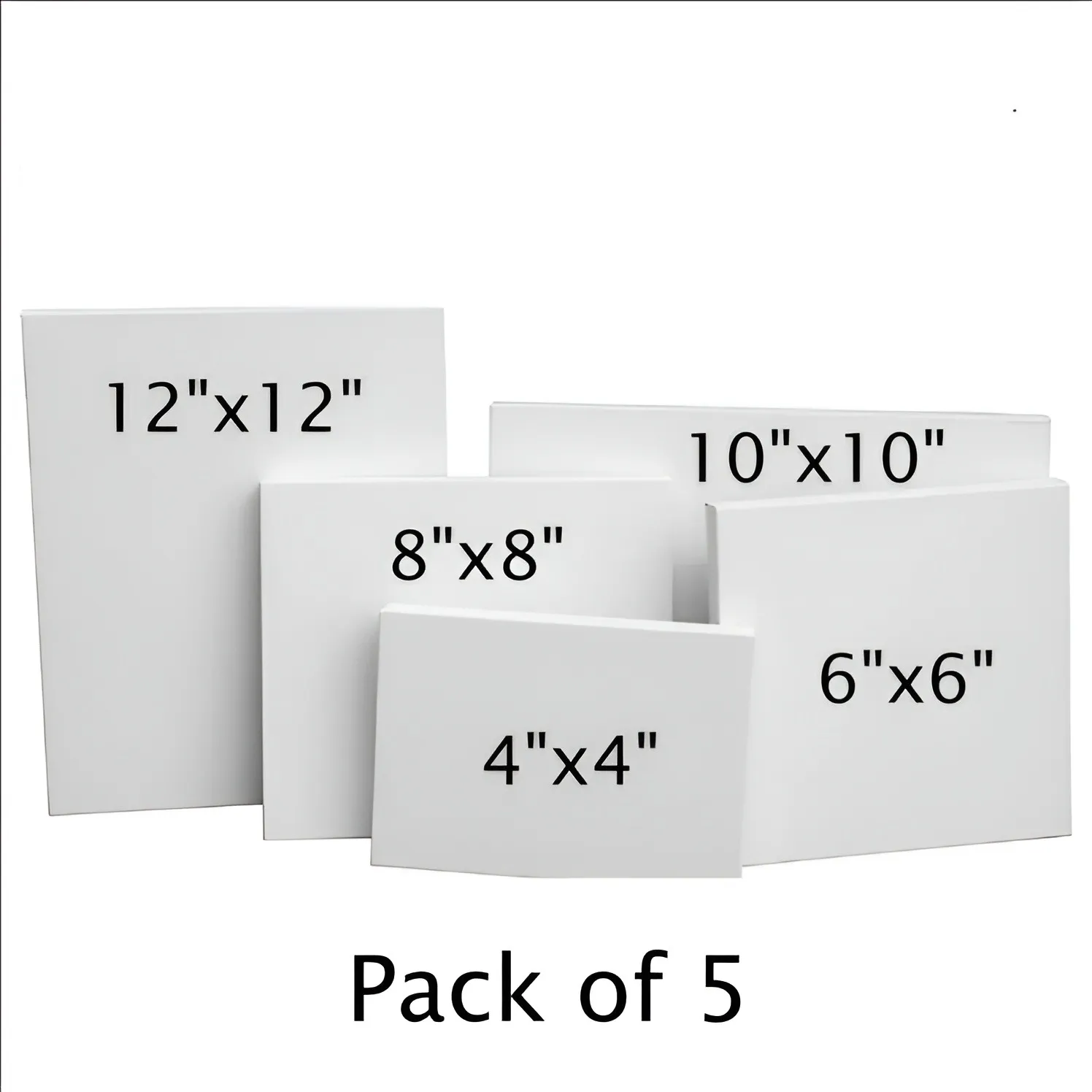 Pack of 5 Mix Square Canvas, Canvas Board for Painting, High Quality ...