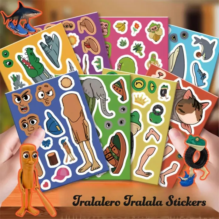 Cute Cartoon Design Tralalero Tralala Stickers Italian Style Brainrot ...