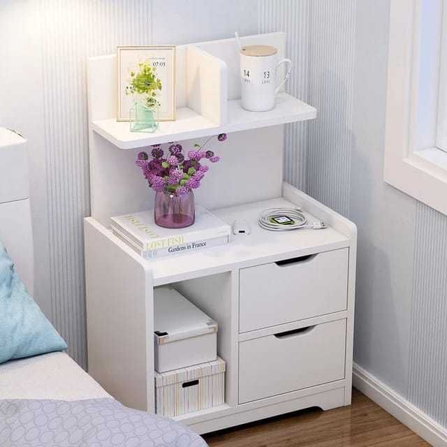 European Design Premium Quality Modern Bedside Table with 2 Drawers and ...