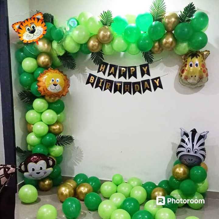 57 Pcs Jungle Balloon Theme Set For Birthday Party Decorations | Daraz.pk