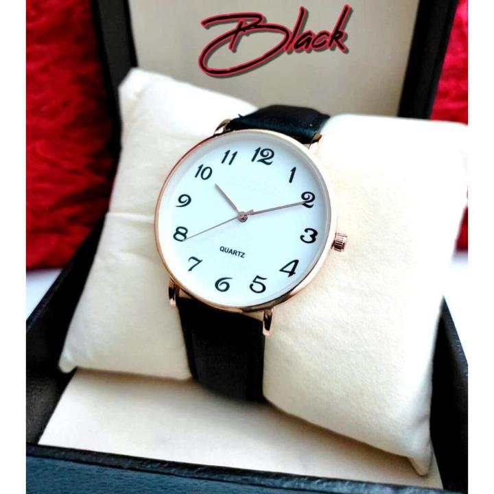 Men Casuals Fashion Watch Quartz Watches Genuine Leather Strap Business ...