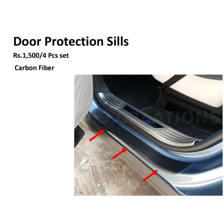 car door protection sills carbon fiber 4pcs for all cars universal door ...