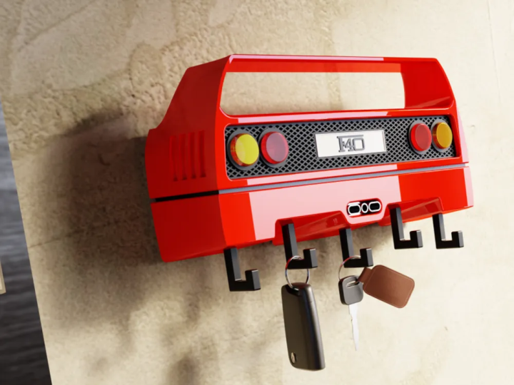F40 Car Key Hanger – Wall-Mounted Key Organizer Inspired by Classic ...