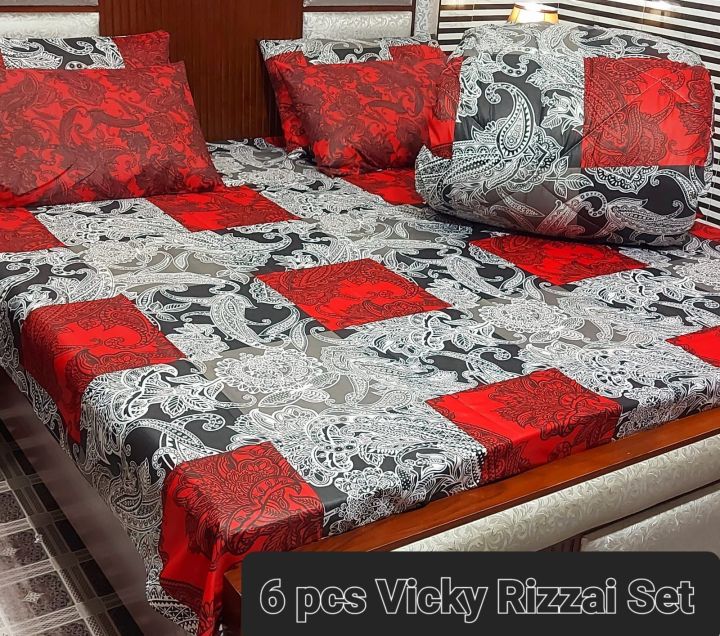 Vicky razai set 6pcs Double Bed razai set Multi Colors - New Designs ...