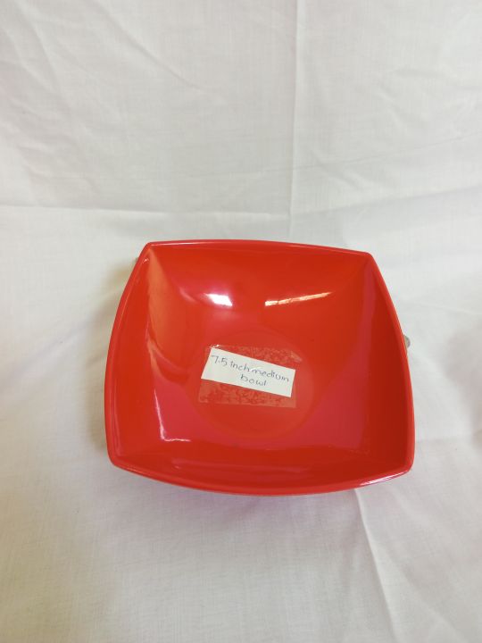 Custom Square Red Melamine Dinnerware Set | Loose Double Glaze Melamine ...