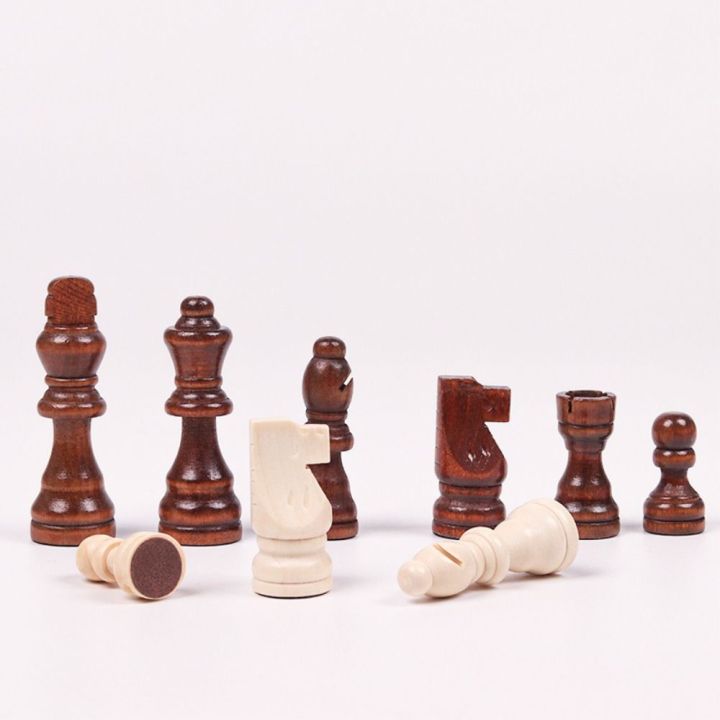 Entertainment Wood Wooden Chess 32 Pieses Chess Pieces Only No Board ...