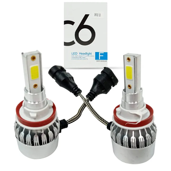 6000K COB C6 2x LED H4 Hi/Lo H11 9005 9006 Car Headlight Bulbs Car ...