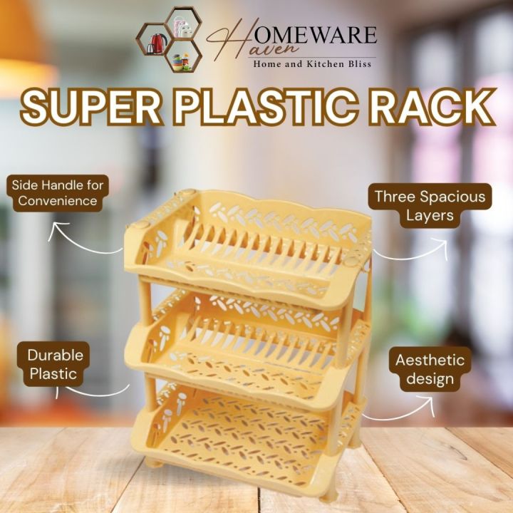 Plate Rack | Super Plate Rack | 3 Layers Plastic Plate Rack | Daraz.pk
