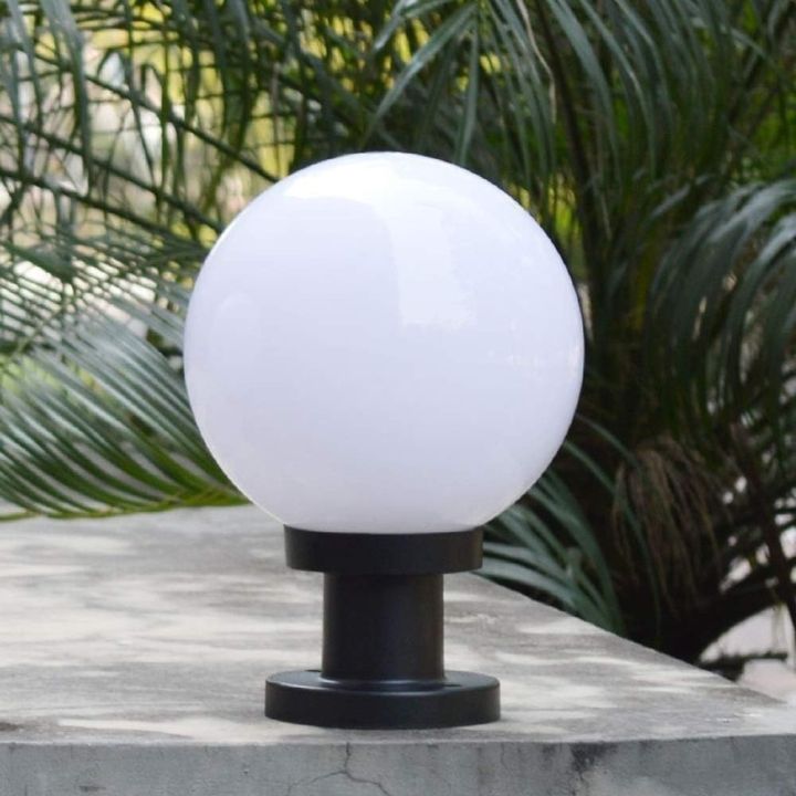 Polycarbonate Globe Gate Light - Outdoor Pillar Lamp (9, 11, 14 Inch ...