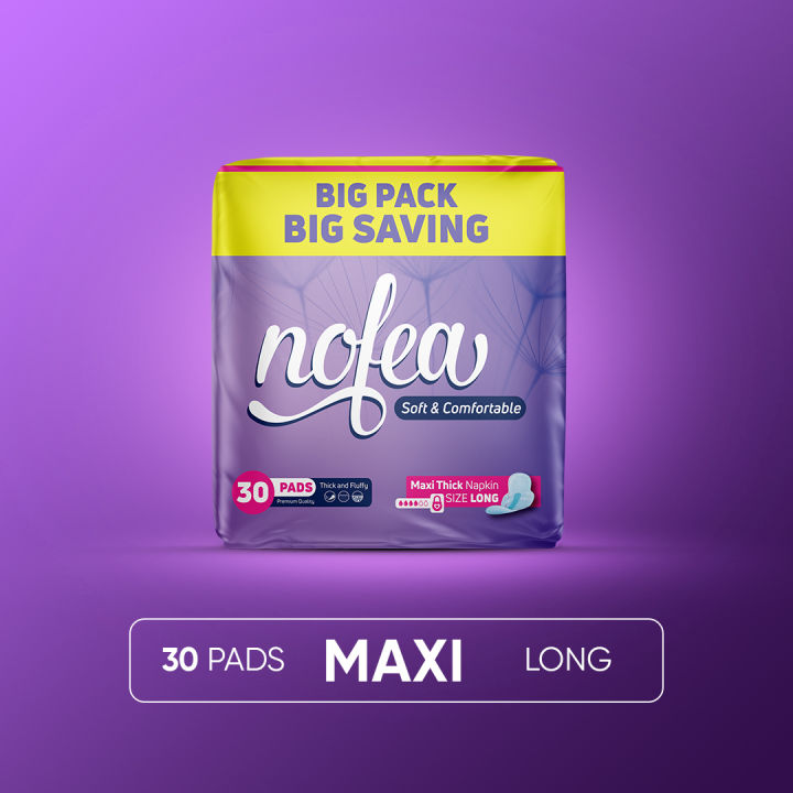 Nofea Napkins/Sanitary Pads Maxi Thick Long - 30 Pads | Daraz.pk