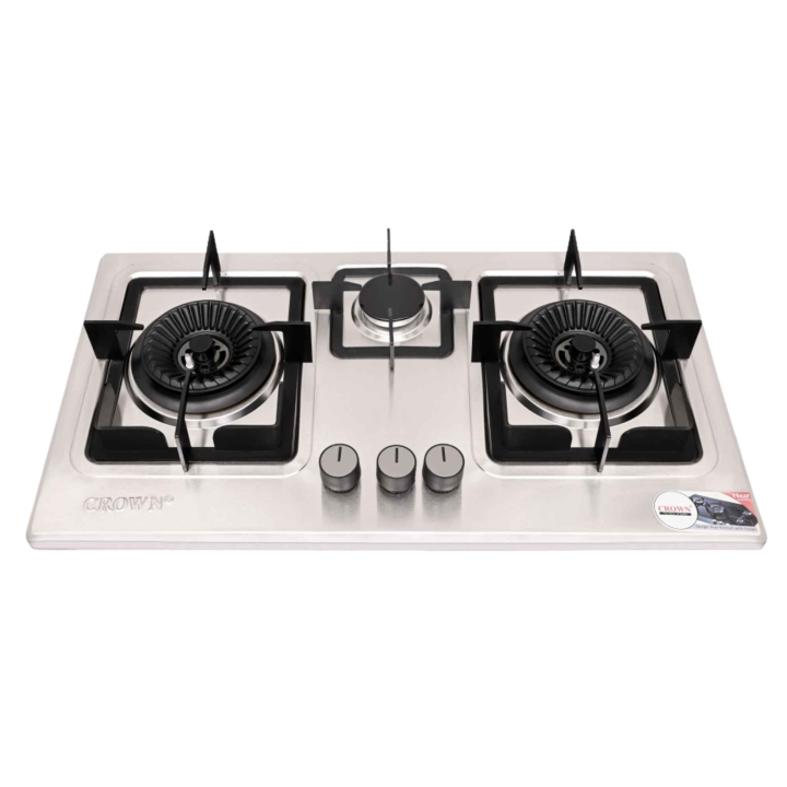 Crown Built-In Gas Hob 3 Burner | Stainless Steel Kitchen Stove | Model ...