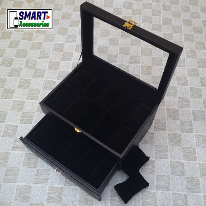 20 Slots 2 Layer High Quality PU Leather Watch Display Storage Box ...