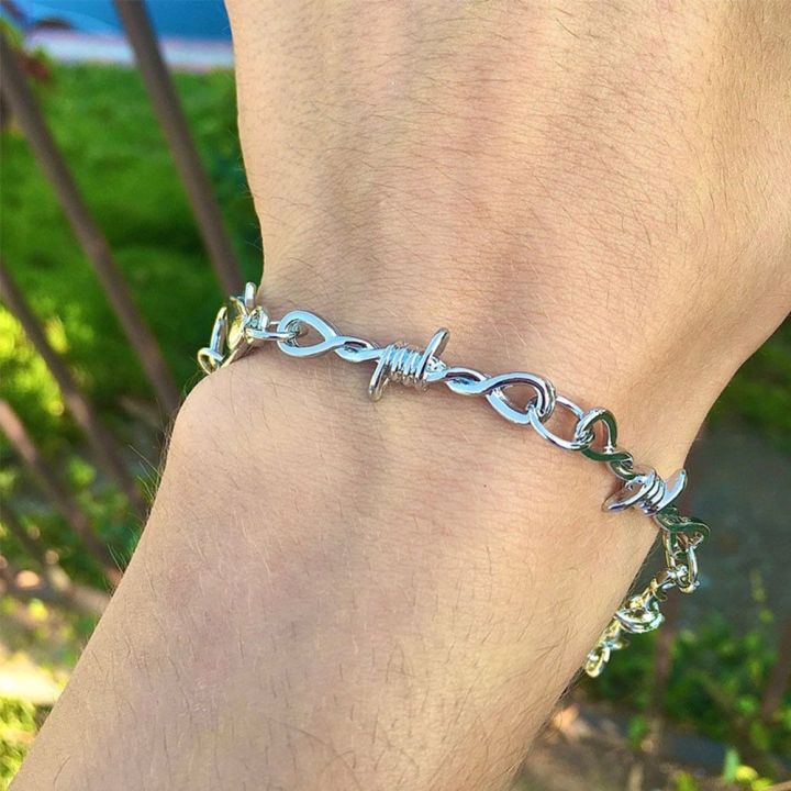 【Hot】Gifts Alloy Gothic Barbed Wire Bracelet Unisex Choker Necklace ...