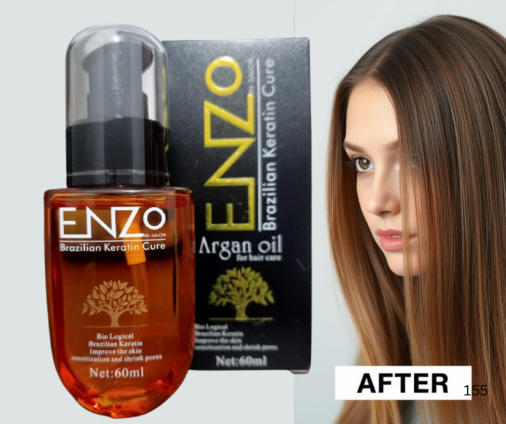 Enzo Hair Serum Brazilian Keratin Cure Argan Oil For Hair Care 60ml ...
