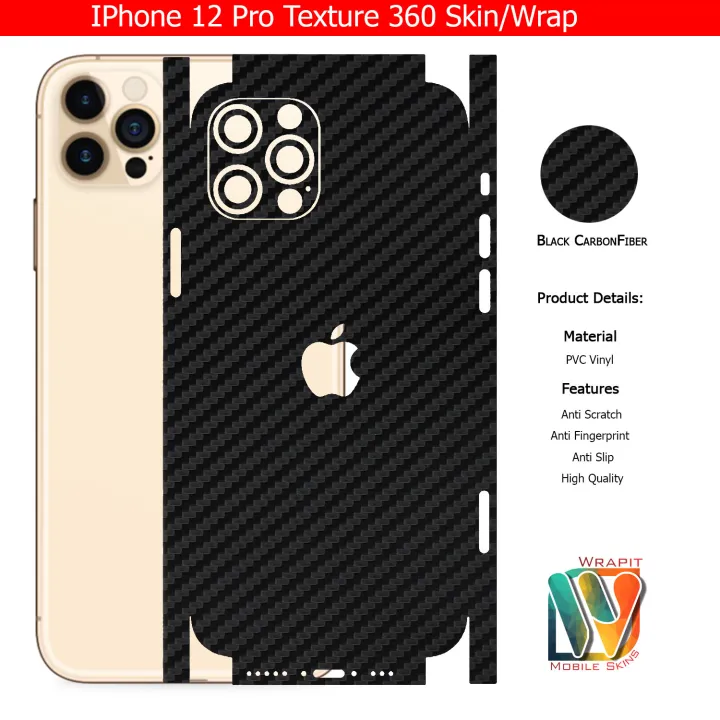IPhone 12 Pro Skin/Wrap 360 Protection Carbon fiber/ Matte/ Transparent ...