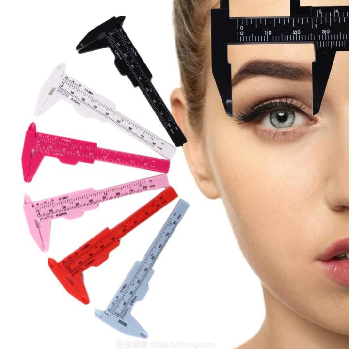 Portable 80mm Plastic Eyebrow Measuring Vernier Caliper Tattoo ...