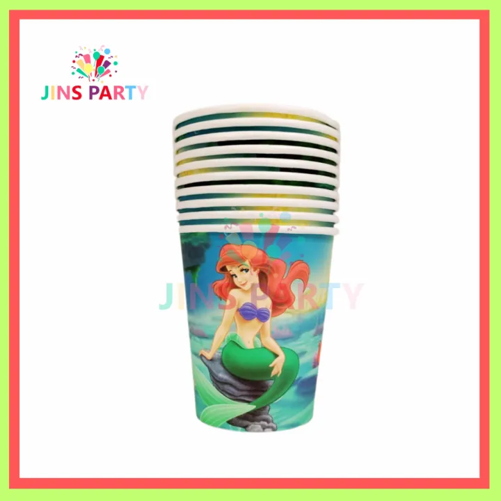 Mermaid Birthday Party Paper Cups / Glass For Birthday Party ...