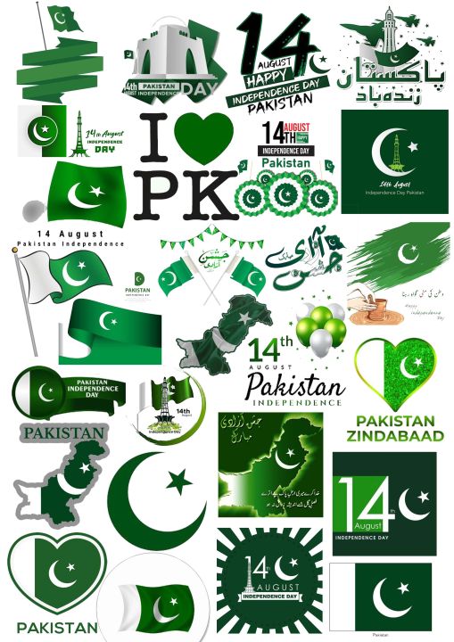 14 august independence day Stickers - Pack of 27 Each Stickers Size 4 ...