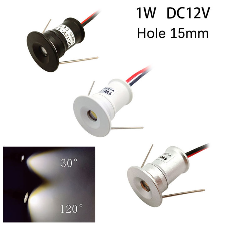 Spot Light 1W Mini LED Spotlight 12V Dimmable 15mm Recessed Downlight ...