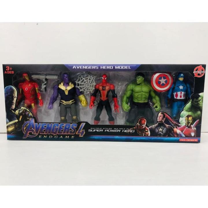 Super Heroes Collection Toy Set Pack of 5 with Accessories Included for ...