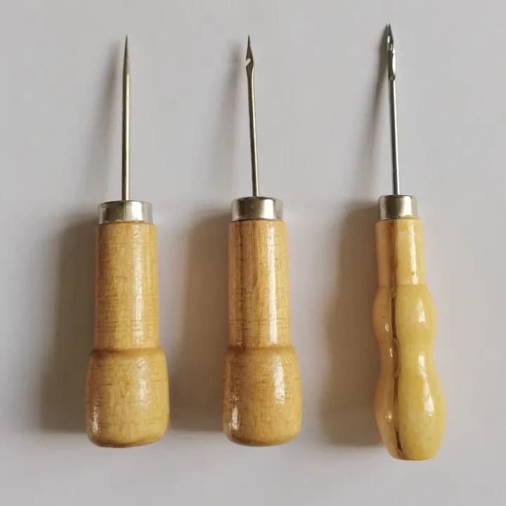 Wooden Handle Awls Diy Tent Sewing Awl Shoes Repair Tool Hand Stitcher ...