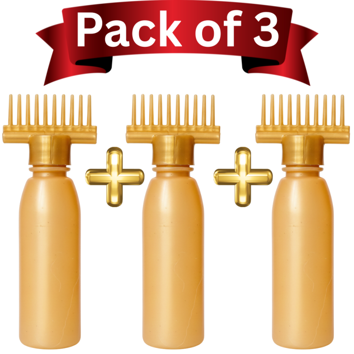 Pack of 3 Hair oil applicator comb bottle | Best professional hair oil ...