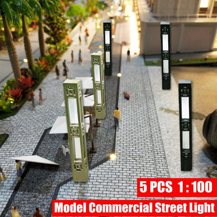 5pcs Model Railroad Train LED Street Light HO Scale 1:100 Lamps Post ...